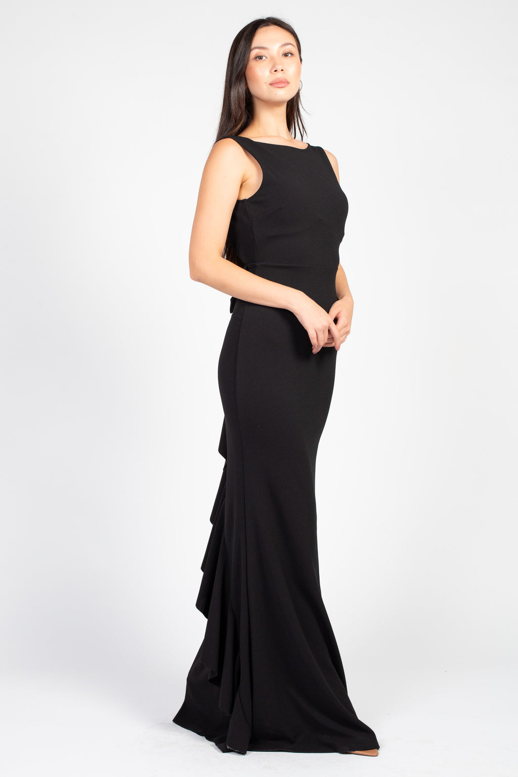 Posh Open Bow Back Mermaid Gown – honey