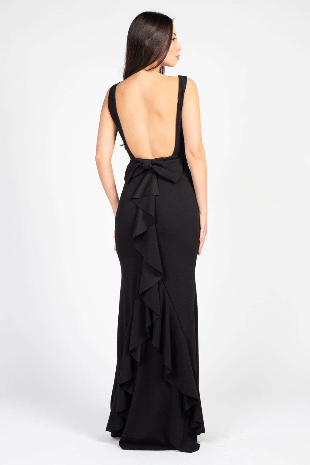 Posh Open Bow Back Mermaid Gown – honey